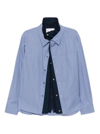 sacai surchemise en popeline - Bleu