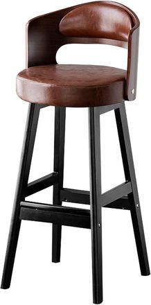 Generic Hoher Barhocker f&uuml;r die K&uuml;che, gepolstert mit PU-Leder, Holzbeine, Hohle R&uuml;ckenlehne, 136 kg belastbar, geeignet f&uuml;r K&uuml;cheninseln, Caf&eacute;s, Bartheken un