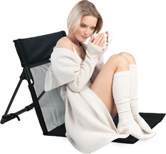 Generic Camping-Klappstuhl - tragbarer Rasenstuhl mit R&uuml;ckenlehne und Tragetasche, leichter, faltbarer Bodensitz f&uuml;r Wohnmobil, Heckklappe, Wandern, Terrasse,