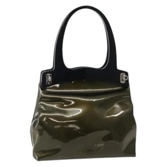 Ferragamo Pre-owned Cuir sacs-main - Femme - Pre-owned - Vert - Taille: ONE Size