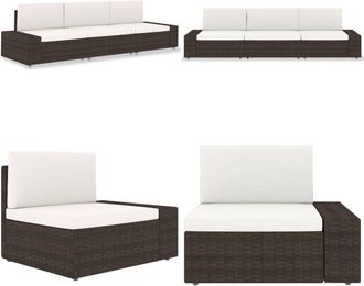 vidaXL Modulares 3-Sitzer-Sofa Poly Rattan Braun - Modular-Sofa - Gartenm&ouml;bel - Outdoor-Lounge - Rattan-Sofa - Esszimmergarnitur - Home & Living
