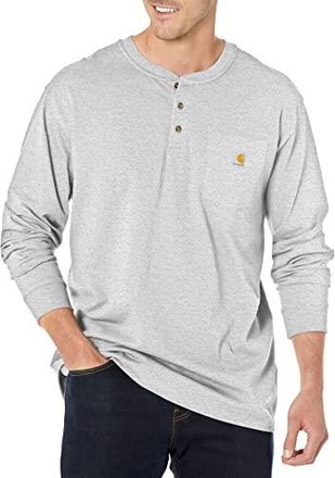 Carhartt Work in Progress Workwear Long Sleeve Henley Pocket T-Shirt Utilitaire de Travail, Gris chin&eacute;, XX-Large Homme