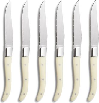Comas Steakmesser ACR White 6er Set, Fleischmesser, Edelstahl, Acryl, Weiß, 22.5 cm, 7442