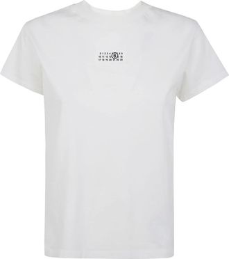 Maison Margiela Femme, Tops, Blanc, Taille: 38 FR T-shirt Numeric en jersey de coton
