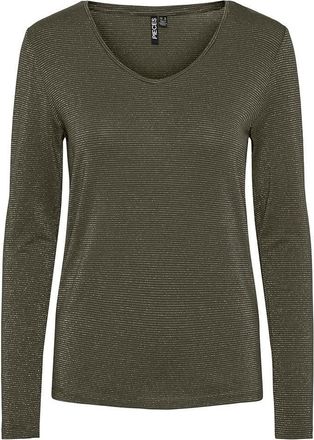 Pieces Pcbillo Ls V-Neck Lurex Stripes Noos