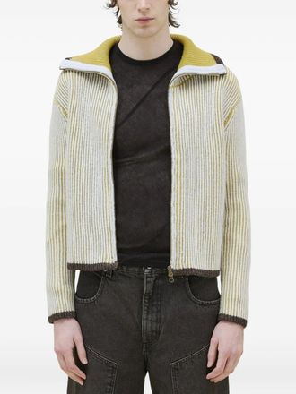 ECKHAUS LATTA cardigan en maille côtelée à zip - Jaune