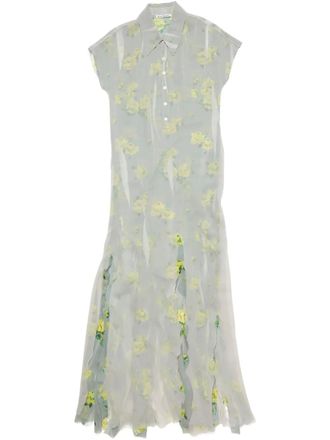 Acne Studios robe superpos&eacute;e &agrave; fleurs - Gris