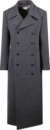The Nina Studio Femme, Manteaux, Gris, Taille: 36 FR Long Double-Breasted Coat