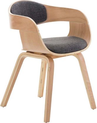 Clp Chaise de visiteur de style Rétro en tissu et bois clair avec divers accoudoirs Couleur : Gris clair