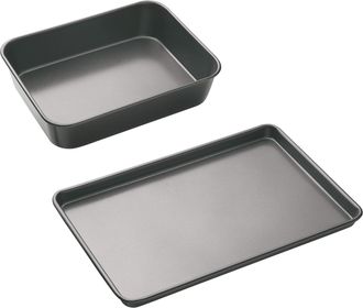 MasterClass MasterClass Backformen-Set mit tiefer Bratform und großem Backblech mit PTFE-, PFOA- und BPA-freier Antihaftbeschichtung, robuster 1 mm dicker Kohlens