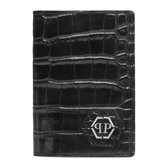 Philipp Plein Homme, Accessoires, Noir, Taille: ONE Size Leather Passport Holder