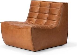 Ethnicraft Canapé modulable N701 - Marron - Cuir aniline - Designer Jacques Deneef