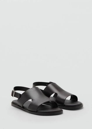 Mango Sandales lani&egrave;res cuir marron - Homme - 40 - MANGO MAN