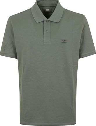 C.P. Company C.p. Company, Homme, Tops, Vert, Taille: L Stretch Piquet Short Sleeve Polo