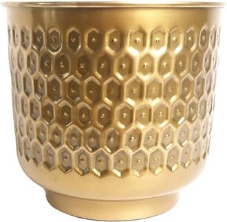 Leaf Dekorativer Übertopf aus Metall, Gold, 20