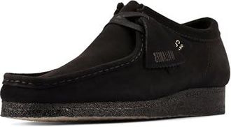 Clarks Homme Wallabee Tissu Oxford, Daim Noir, 45.5 EU