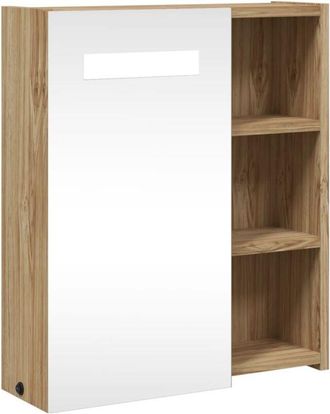 vidaXL vidaXL Spiegelschrank mit LED-Beleuchtung Eichenoptik 45x13x52 cm