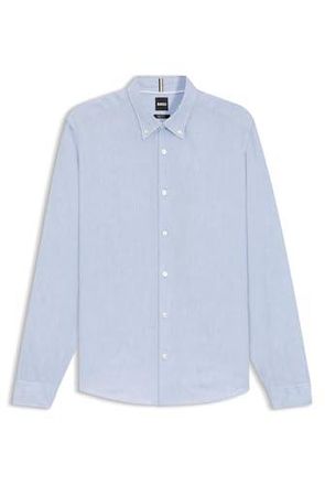 BOSS Hommes C-LIAM-S-BD-C1-243 Chemise Regular &agrave; Pointes boutonn&eacute;es en Lin
