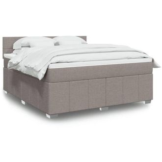 vidaXL Vidaxl - Boxspringbett mit Matratze Taupe 180x200 cm Stoff