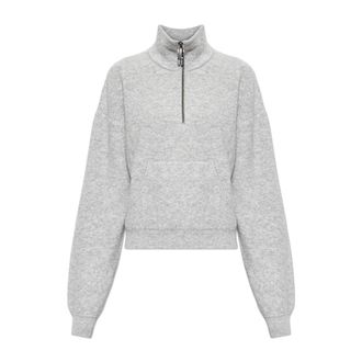 Victoria Beckham Milano Pullover mit halbem Rei&szlig;verschluss - - Knitwear - Damen - Grau - S