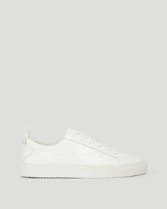 Belstaff Baskets Fleming Pour Homme Cuir Nappa Blanc Cass&eacute; Eu 40