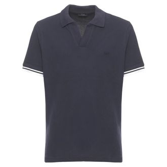 Fay Gestreiftes Piqu&eacute;-Polohemd - - Tops - Herren - Blau - 2XL
