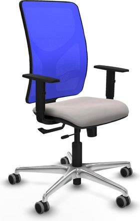 Piqueras y Crespo B&uuml;rostuhl, R&uuml;ckenlehne aus Netzstoff, mit 1D-Armlehnen, h&ouml;henverstellbare Lendenwirbelst&uuml;tze, ausgestattet mit Syncro/Translack und Schneideschaum, Bl