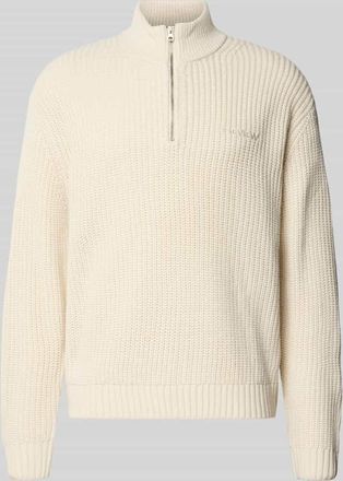 Review Strickpullover mit Stehkragen und Reißverschluss