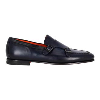 Santoni Double Monk Straps Loafer - - Shoes - Herren - Blau - 42 1/2 EU