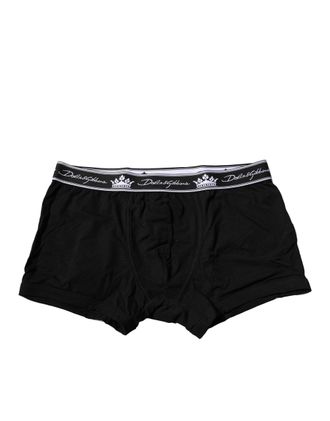 Dolce & Gabbana Mens Black Cotton Stretch Regular Boxer Underwear Elastane Clothing
