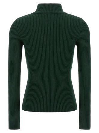 Courr&egrave;ges Vertical Ribbed Knit Turtleneck - Green