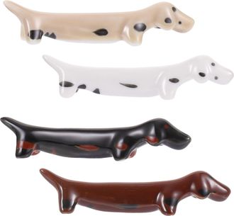 Pretyzoom Keramik Essst&auml;bchenhalter Hundeform 4 St&uuml;ck Langlebige Essst&auml;bchenablage F&uuml;r Esstisch Sp&uuml;lmaschinenfest Praktische K&uuml;chenaccessoires F&uuml;r Restaurant Un
