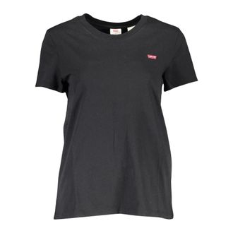 Levi's Femme, Tops, Noir, Taille: 36 FR T-shirt Noir Chic &agrave; Logo