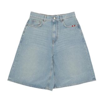 Amish Short Jeans W Crew Bermuda - - Shorts - Damen - Blau - W28