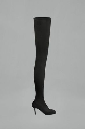 Courr&egrave;ges Square Toe Mesh Thigh Boots
