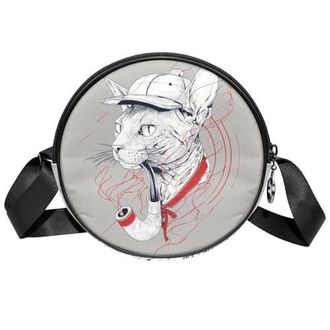 Generic Sac &agrave; bandouli&egrave;re rond pour femme, petit sac &agrave; bandouli&egrave;re avec fermeture &eacute;clair, bretelles r&eacute;glables, style d&eacute;contract&eacute;, pour femmes et filles