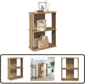 vidaXL Vidaxl - Bücherregal 3 Böden Artisan-Eiche 60x30x80 cm Holzwerkstoff