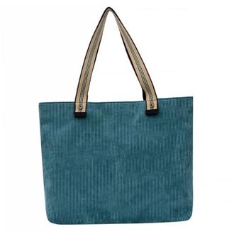 BESTONZON Paquet à Bandoulière Rétro en Velours Côtelé Vert Paquet Cabas pour Femme Léger et Polyvalent pour Voyage et Usage Quotidien