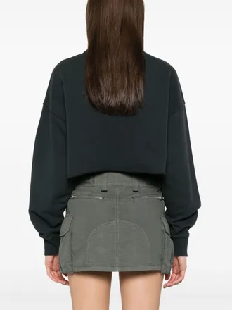 Golden Goose Crystal-Embellished Cropped Cotton Sweatshirt - Black