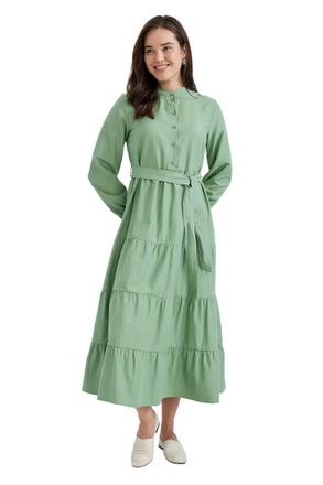 DeFacto Damen Z2156az Dress, Grün, 40 EU