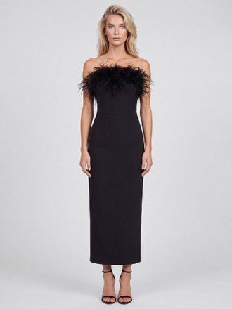 Apart Abendkleid mit Federboa