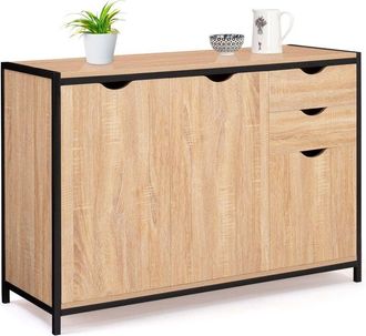 IDMarket Idmarket - Buffet bas 110 cm detroit avec placards et tiroirs design industriel