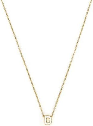 Luxenter Collier Alphabet finition or 18 carats - Lettre D, Mediano, Métal, Sans pierre précieuse