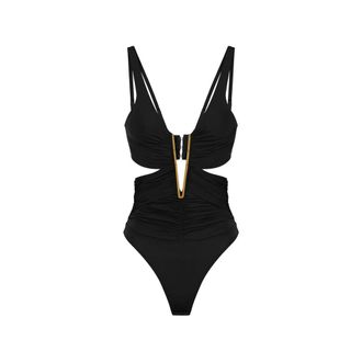 Elisabetta Franchi Draped Cut-out Bodysuit