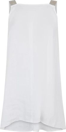 Fabiana Filippi Femme, Robes, Blanc, Taille: 44 FR Metallic Strap Linen Top