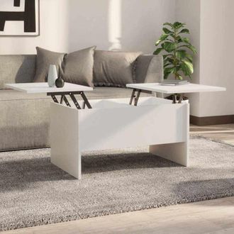 vidaXL Table basse Blanc 80x50x42,5 cm Bois ding&eacute;nierie