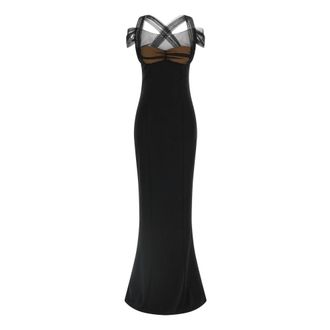 Nensi Dojaka Draped Padded Cup Maxi Dress - - Dresses - Damen - Schwarzk - S