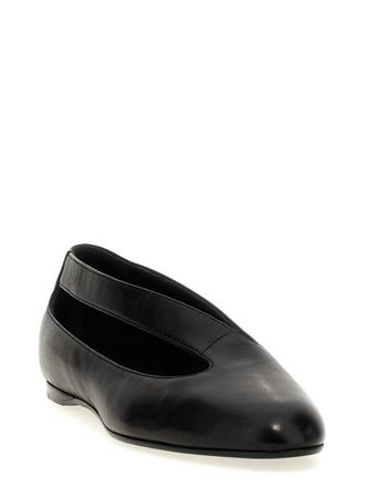 Khaite Womens Black Lamb Leather Ballet Flats