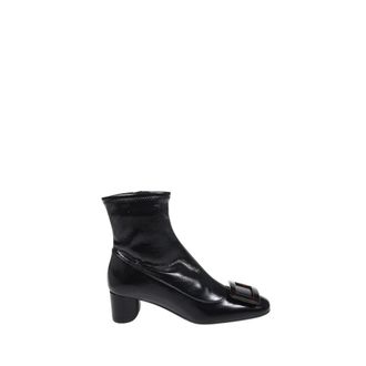 Roger Vivier Femme, Chaussures, Noir, Taille: 39 1/2 EU Roundy Turtle Stretch Bootie 45