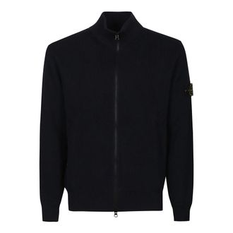 Stone Island Homme, Pulls, Bleu, Taille: S Cardigan Zipp&eacute; &Eacute;l&eacute;gant